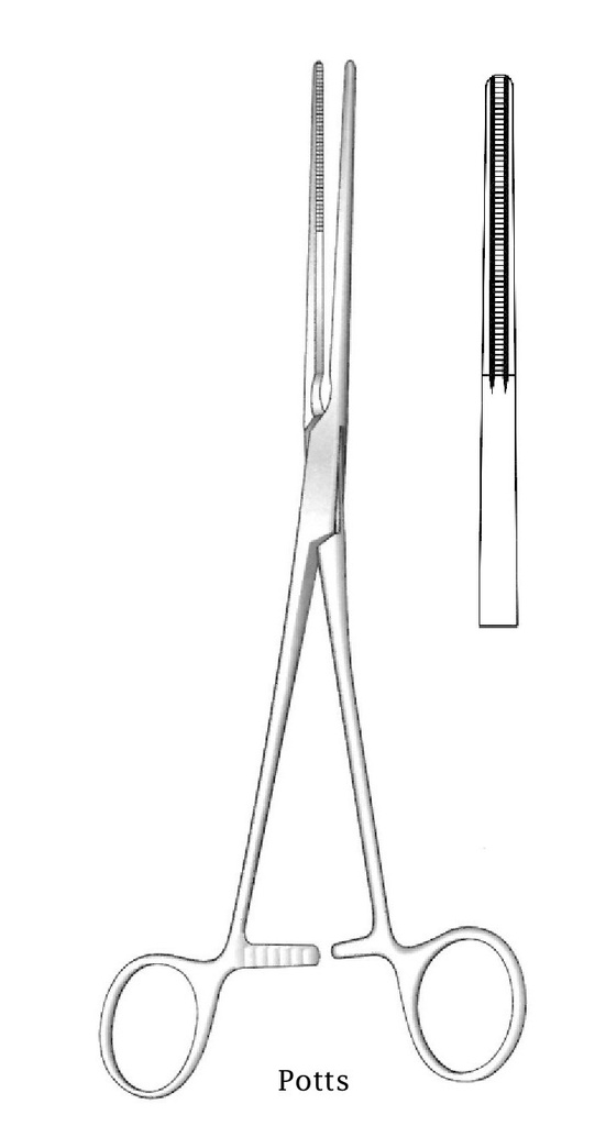 Pinza vascular multipropósito Potts, recta - longitud = 21 cm / 8-1/4 ...